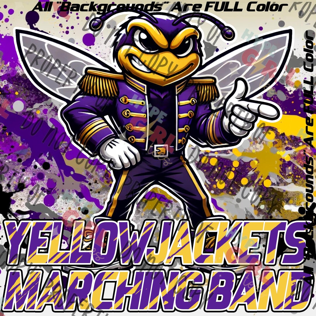 Yellowjackets / Hornets Marching Band Design PNG Digital File. Purple ...