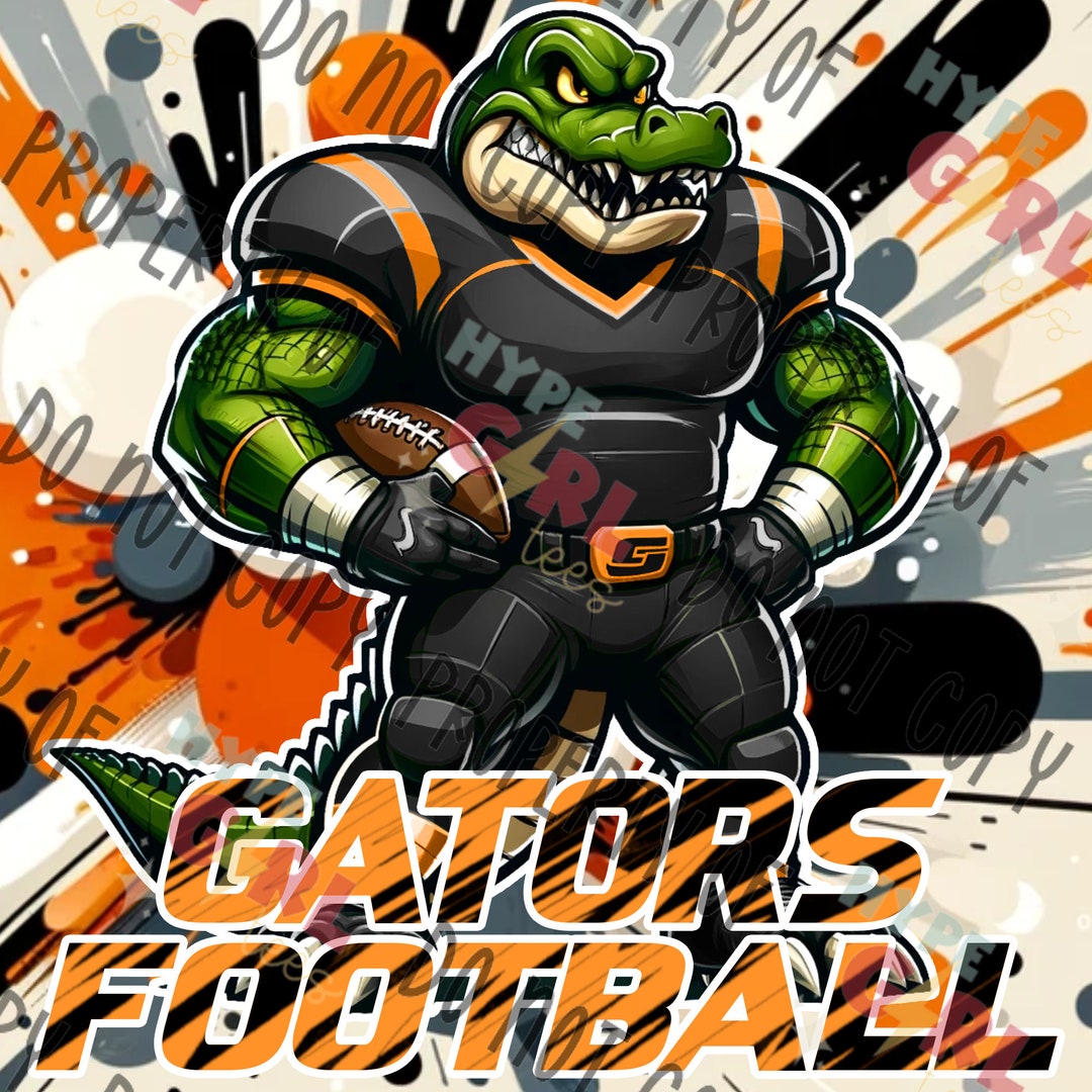 Gators Football Design PNG Digital File. Black & Orange Variant Other ...