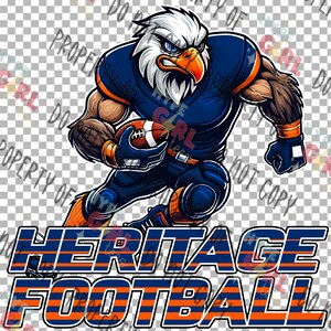 Eagles Football PNG Digital File. Blue & Yellow Variation. Other Colors ...