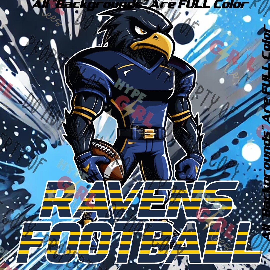 Ravens Football PNG Digital File. Navy & Gold Variation. Other Colors ...