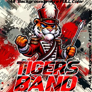 Tigers Band Mascot PNG Digital File, Instant Download. Red & Black ...