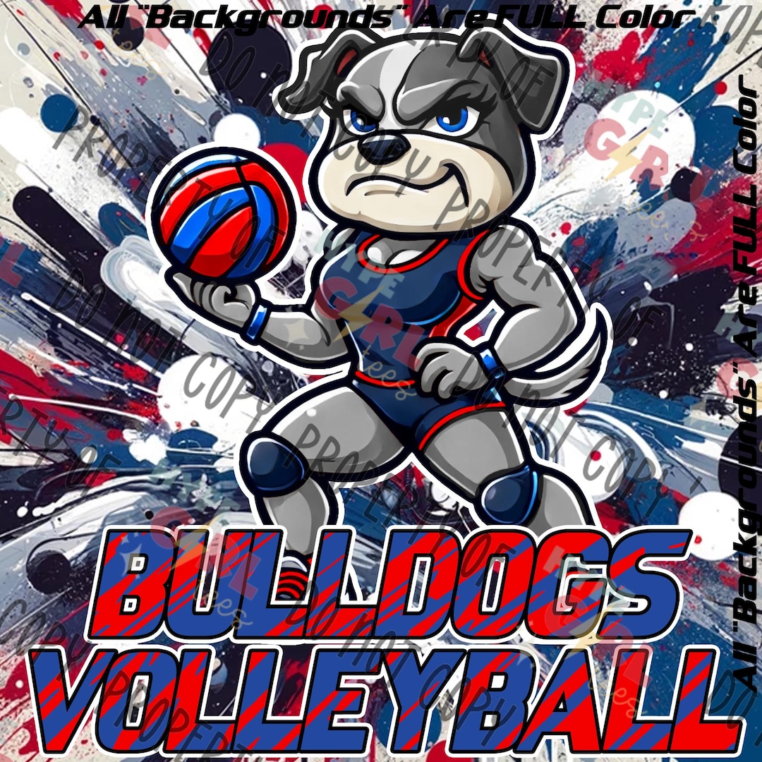 Lady Bulldogs Volleyball Design PNG Digital File Instant Download. Blue ...