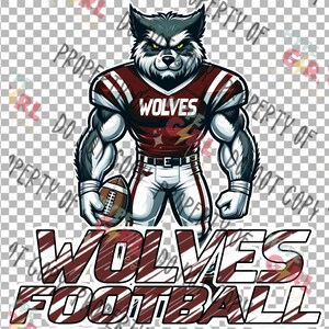 Wolves Football PNG Digital File. Maroon & White Variation. Other ...