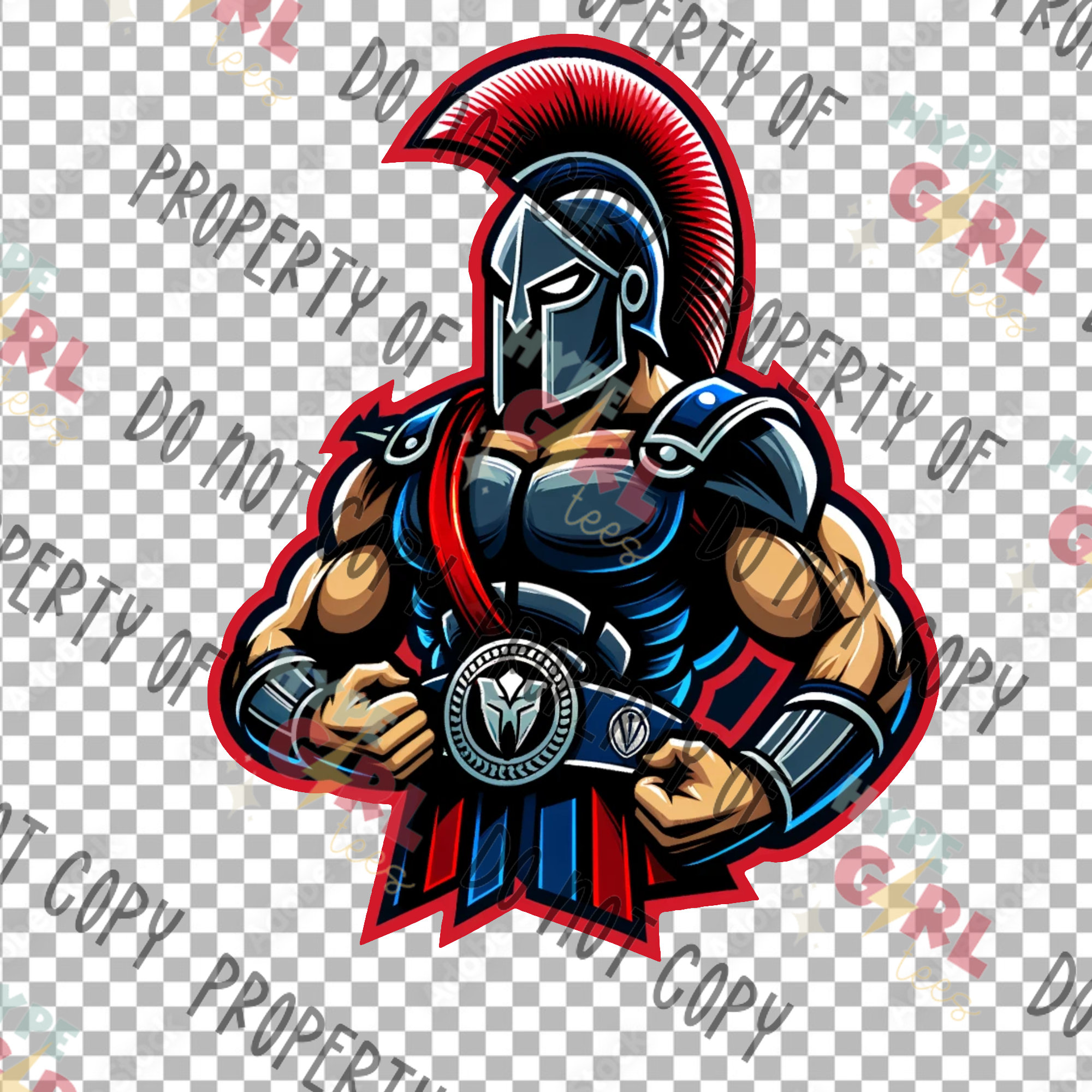 Warriors / Spartan / Trojans Logo PNG Digital File Blue & Red Variation ...