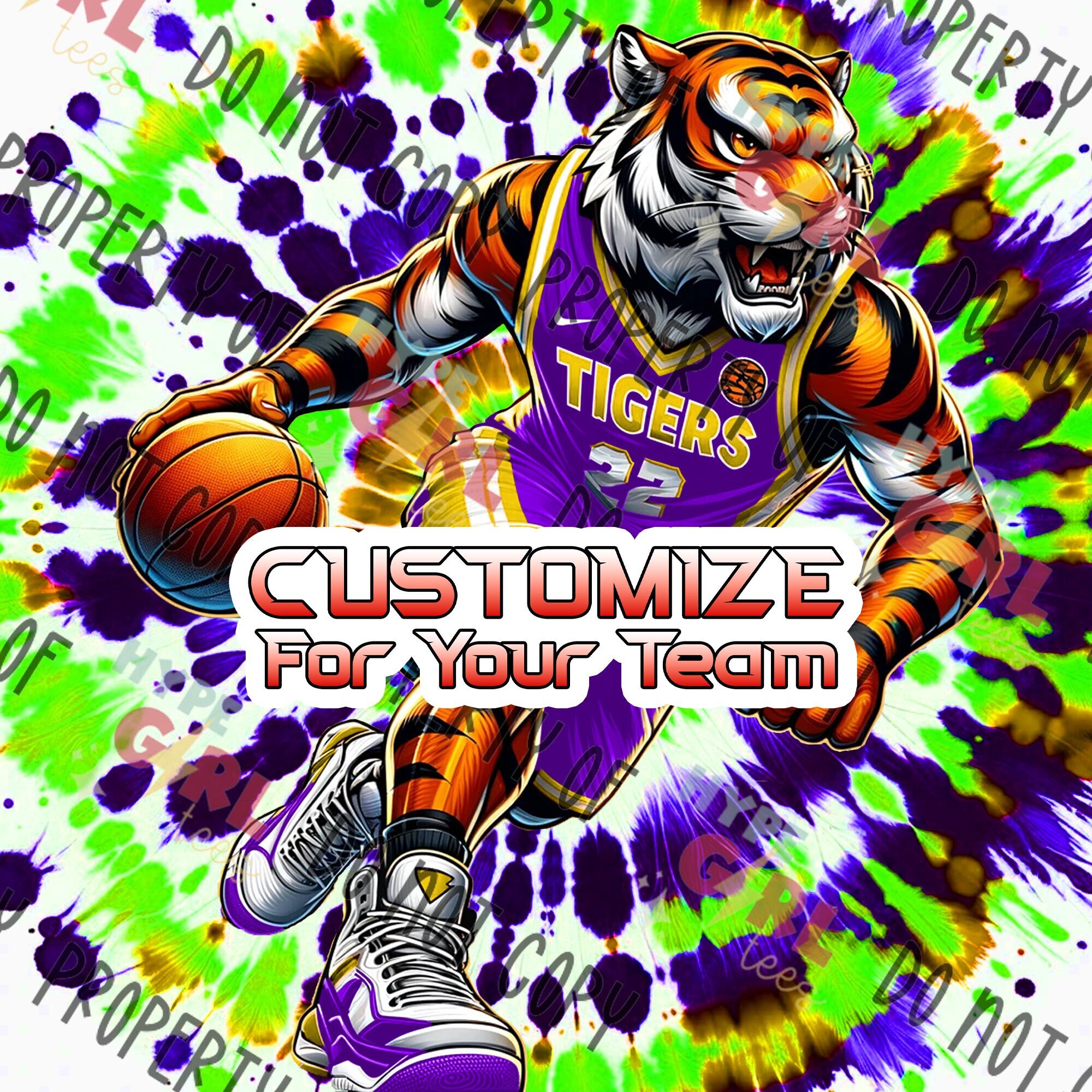 Tigers Basketball PNG, Purple & Gold Variation. Others Colors Available ...