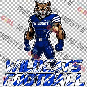 Wildcats Football PNG Digital File. Blue & White Variation. Other ...