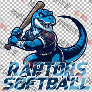Raptors Baseball / Softball Mascot PNG Digital File. Blue & Baby Blue ...