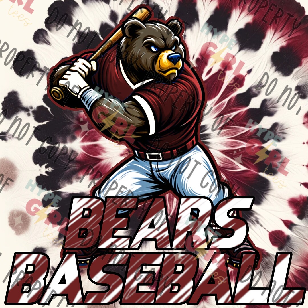 Bears Baseball Mascot PNG Digital File. Maroon & White Variant. OTHER ...