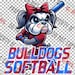 Lady Bulldogs Softball Design PNG Digital File. Red & Blue Version ...