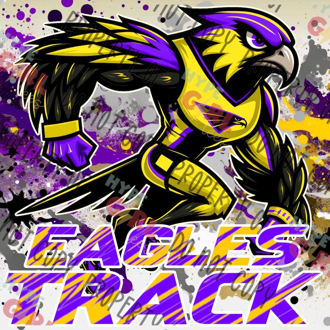 Eagles / Falcons / Hawks Track Team Mascot PNG, Digital File. Purple ...