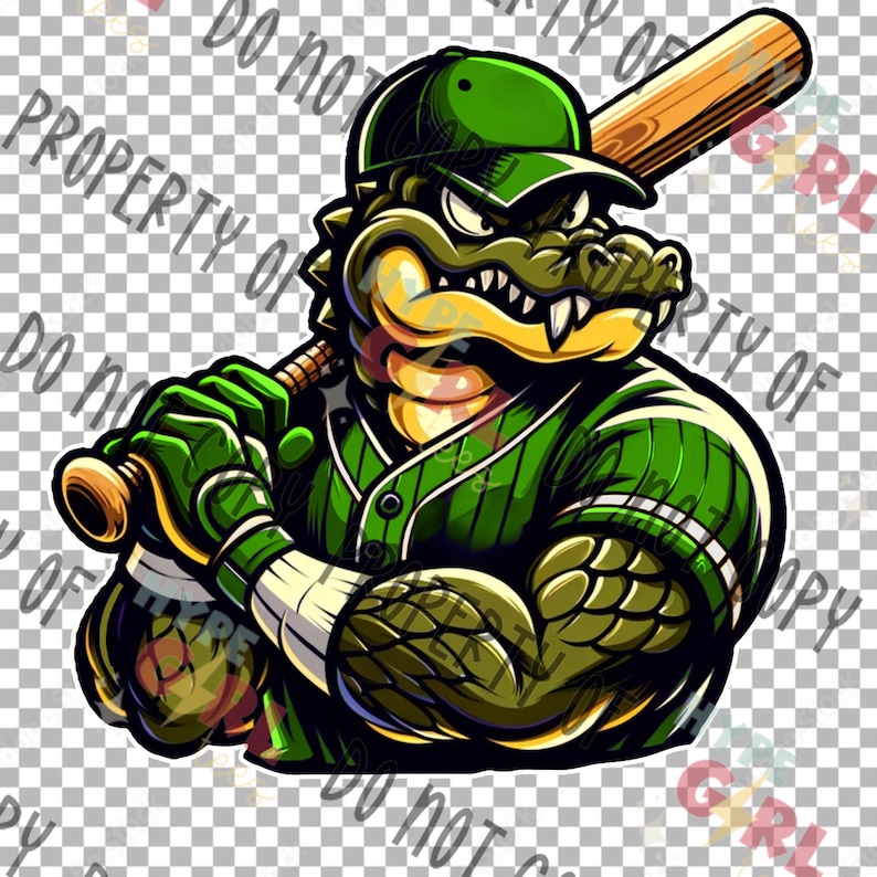 Gators Baseball / Softball Mascot PNG Digital File. Green & White ...