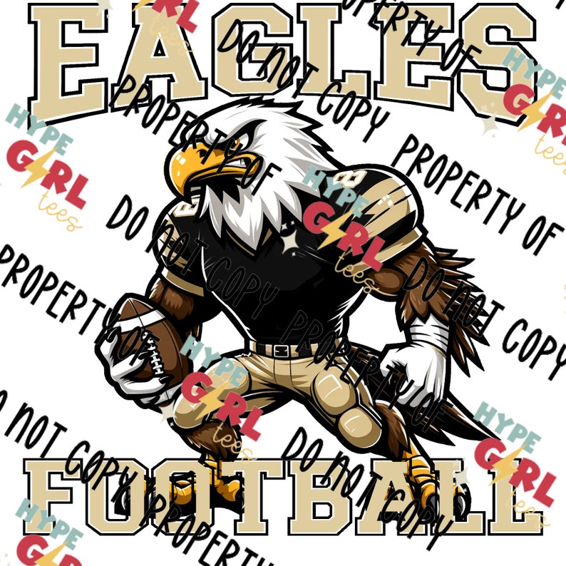 Eagles Football PNG Digital File. Black & Gold Variation. Other Colors ...