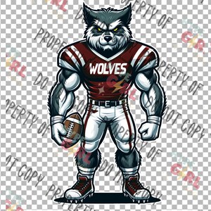 Wolves Football PNG Digital File. Maroon & White Variation. Other ...