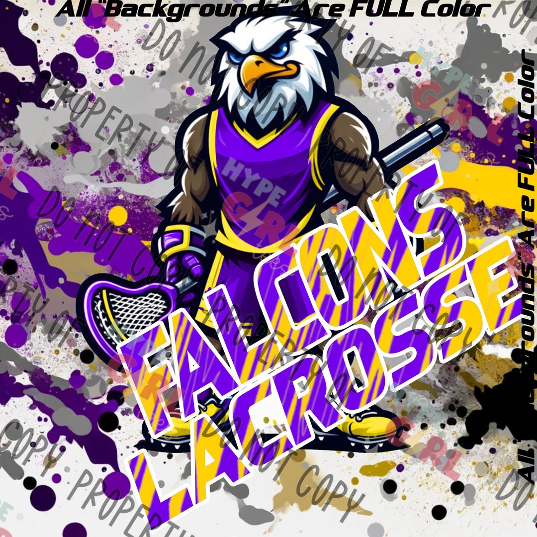 Falcons Lacrosse Mascot Design PNG Purple & Gold Variation, Other ...