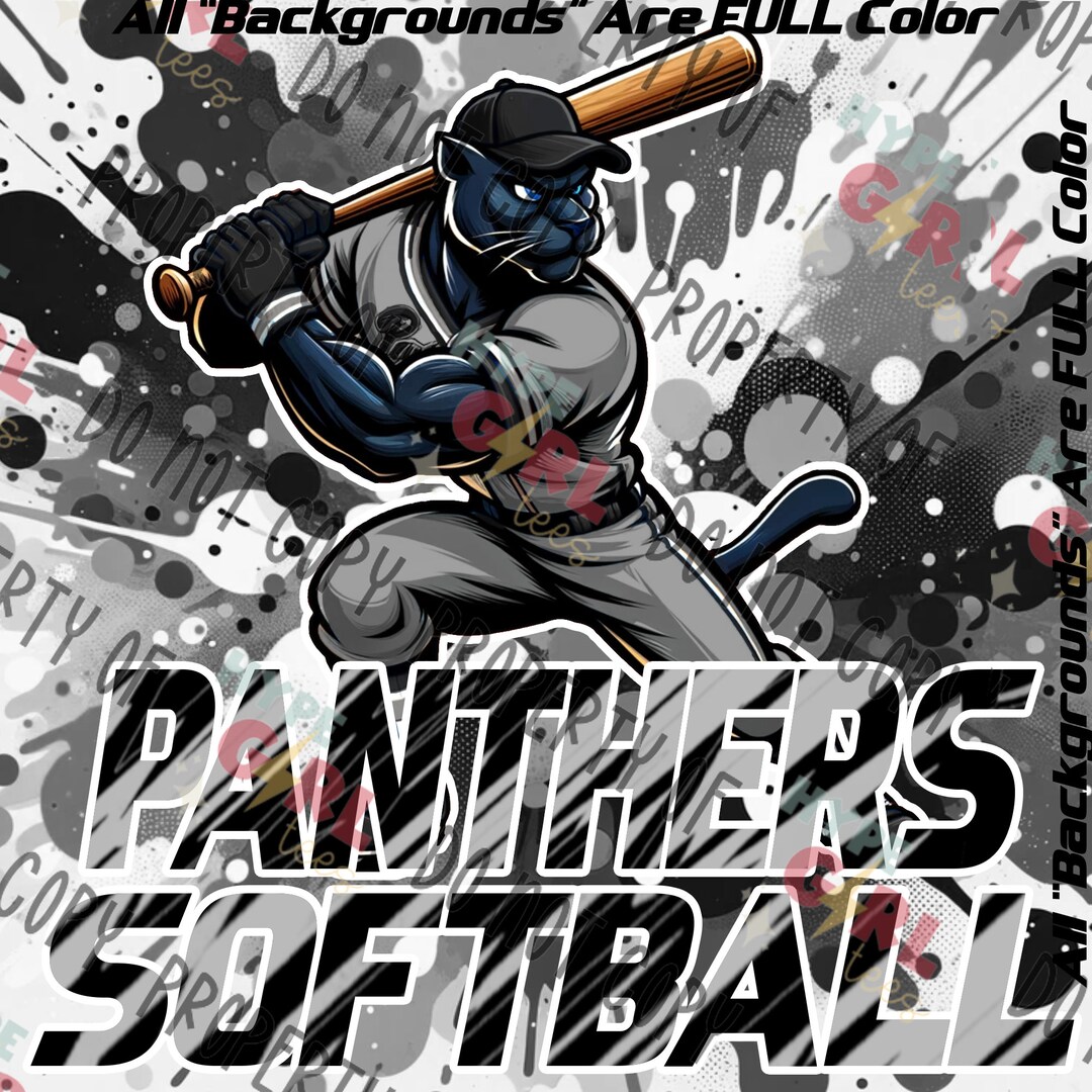 Panther Baseball Mascot PNG Digital File. Black & Grey Variant. OTHER ...