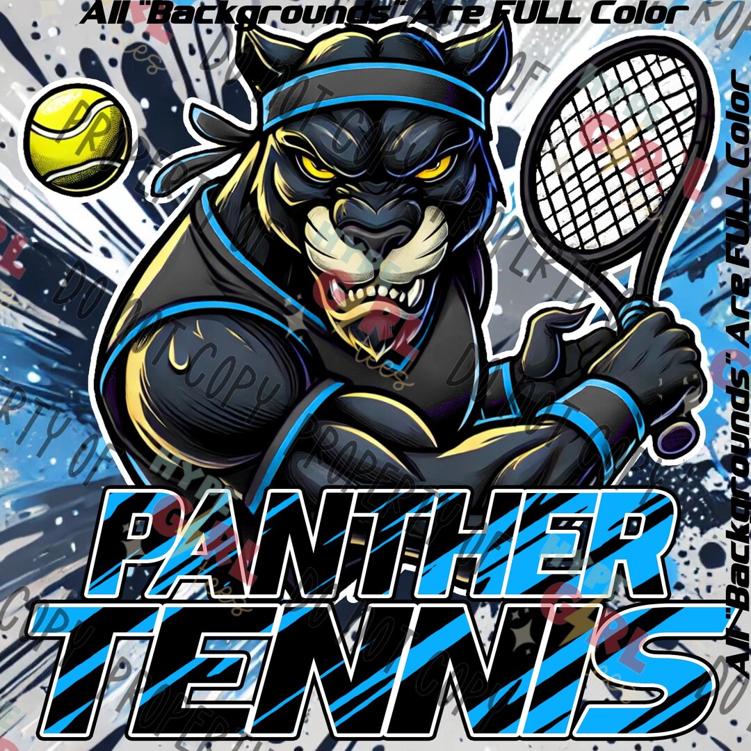 Panthers Tennis Design PNG Digital File. Blue & Black Variant. OTHER ...