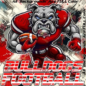 Bulldogs Football PNG Digital File. Red & White Variation. Other Colors ...