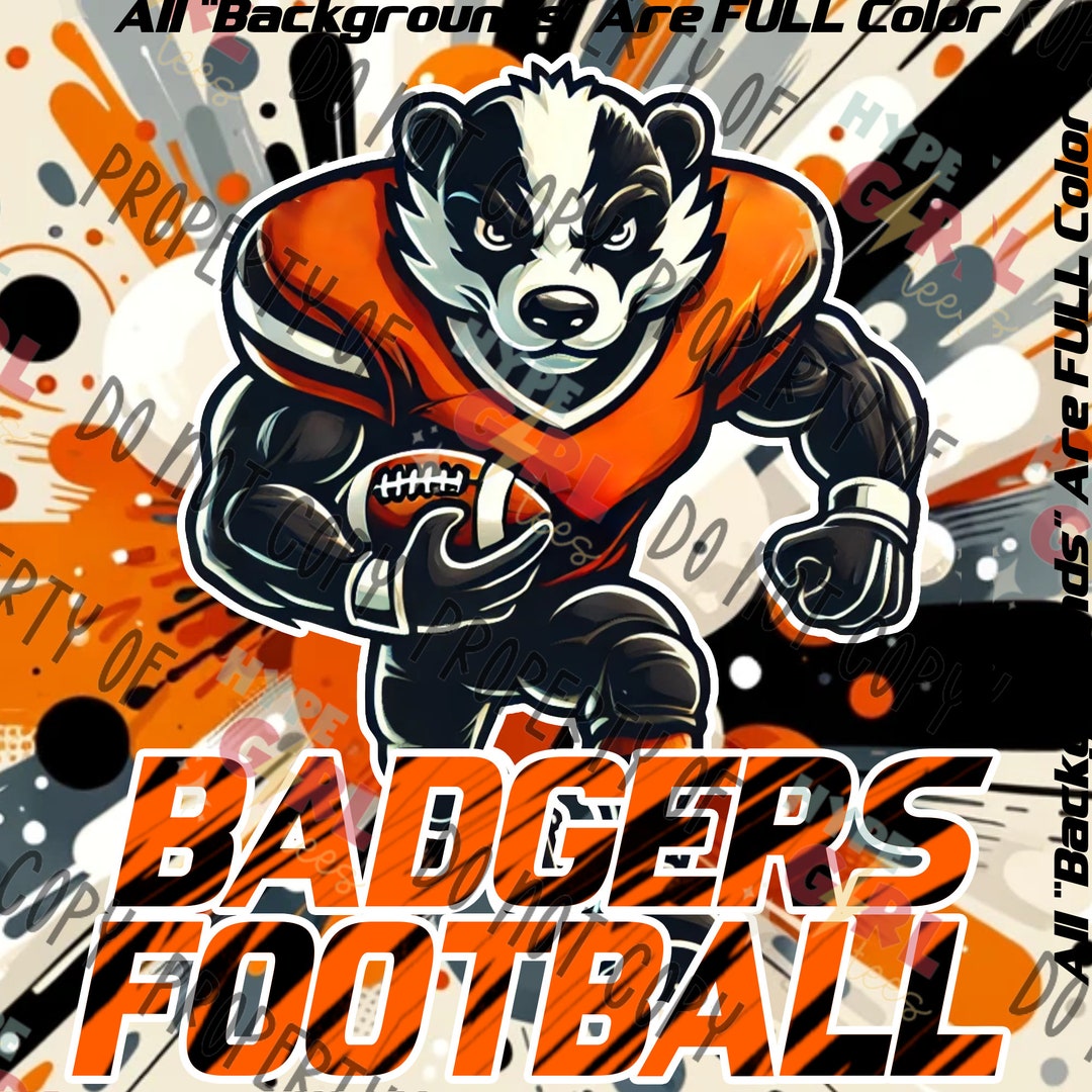 Badgers Football PNG Digital File. Orange & Black Variation. Other ...