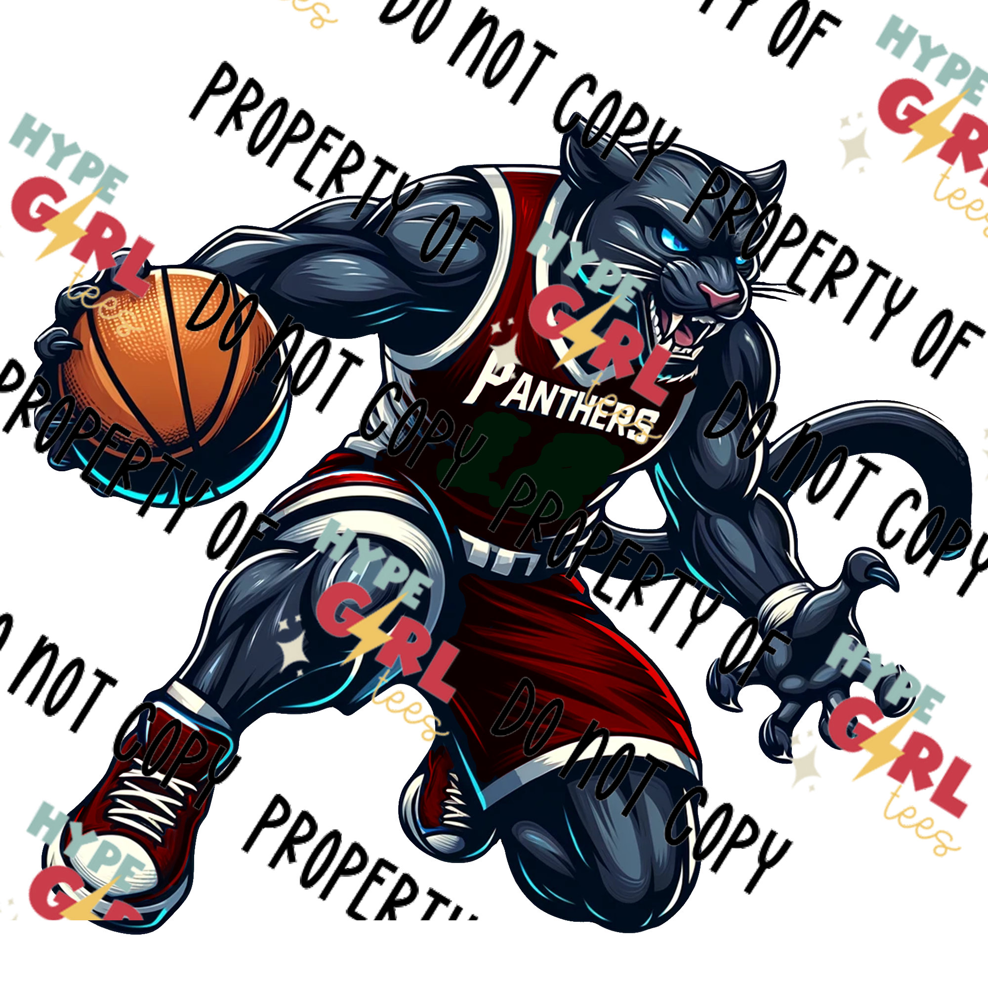 Panther Basketball PNG Digital File. Maroon and White Variation. Other ...