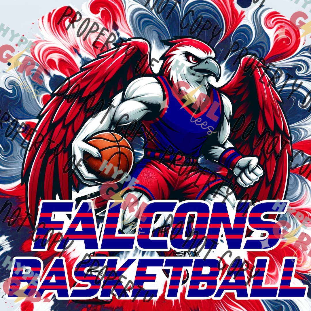 Falcon Basketball Mascot PNG, Digital File Instant Download. Navy & Red ...