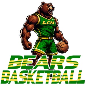 Bears Basketball Mascot PNG, Digital File. Bears Logo. Green & Yellow ...