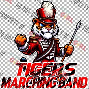 Tigers Band Mascot PNG Digital File, Instant Download. Red & Black ...