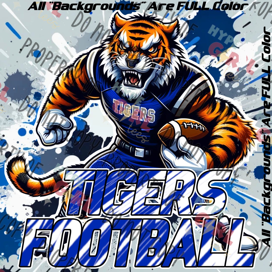Tigers Football PNG Digital File. Blue & White Variation. Other Colors ...