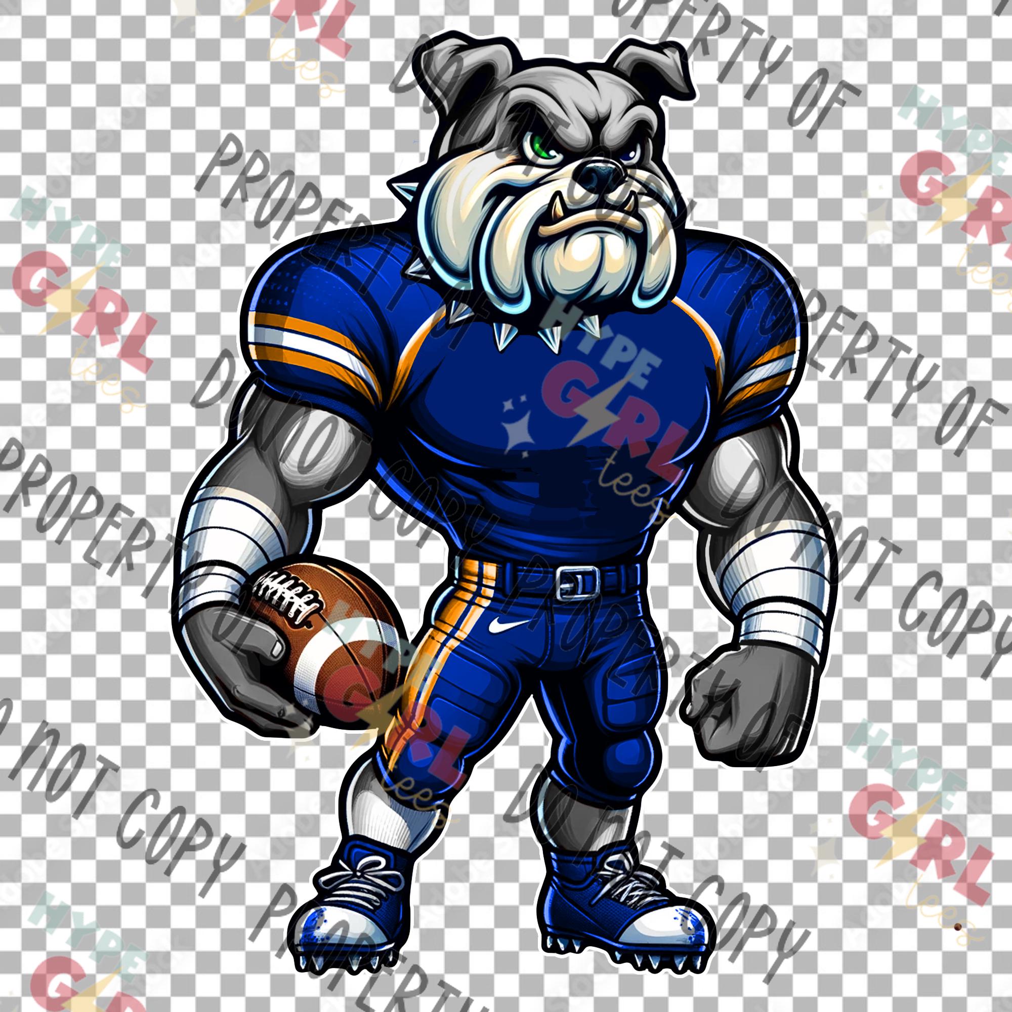 Bulldogs Football PNG Digital File. Blue & Orange Variation. Other ...