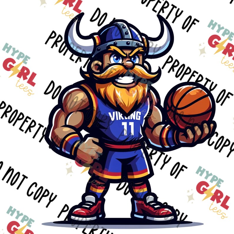 Vikings Basketball Mascot PNG, Digital File. Vikings Logo. Easily ...