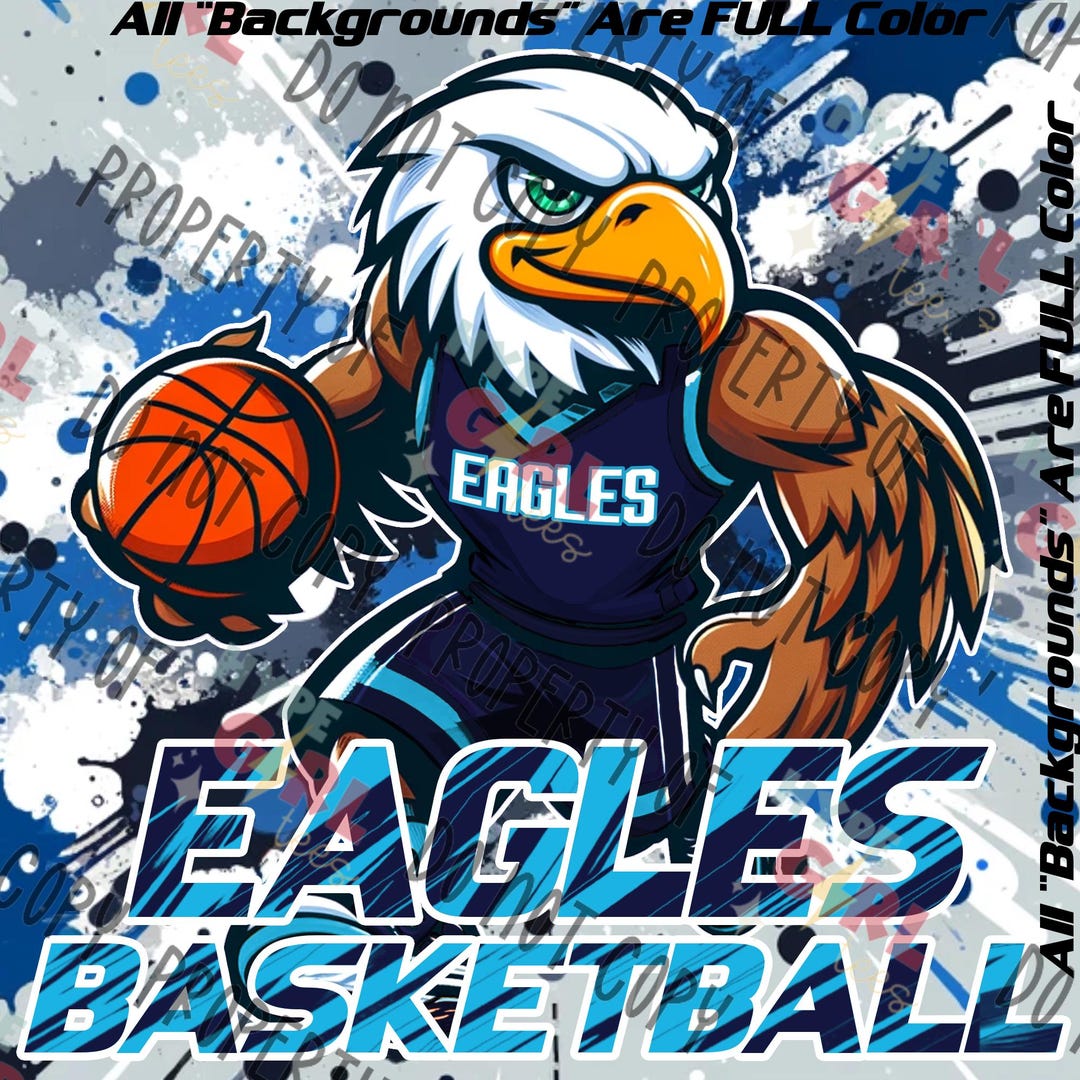 Eagles Basketball Design Digital File PNG. Navy & Columbia Variation ...