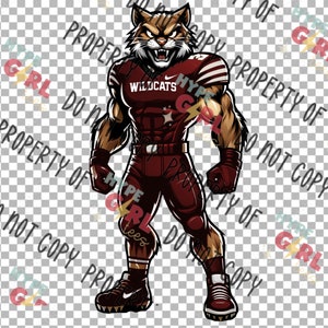 Wildcats Football PNG Digital File. Maroon & White Variation. Other ...