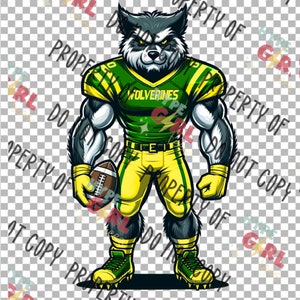 Wolverine Football PNG Digital File. Green & Gold Variation. Other ...