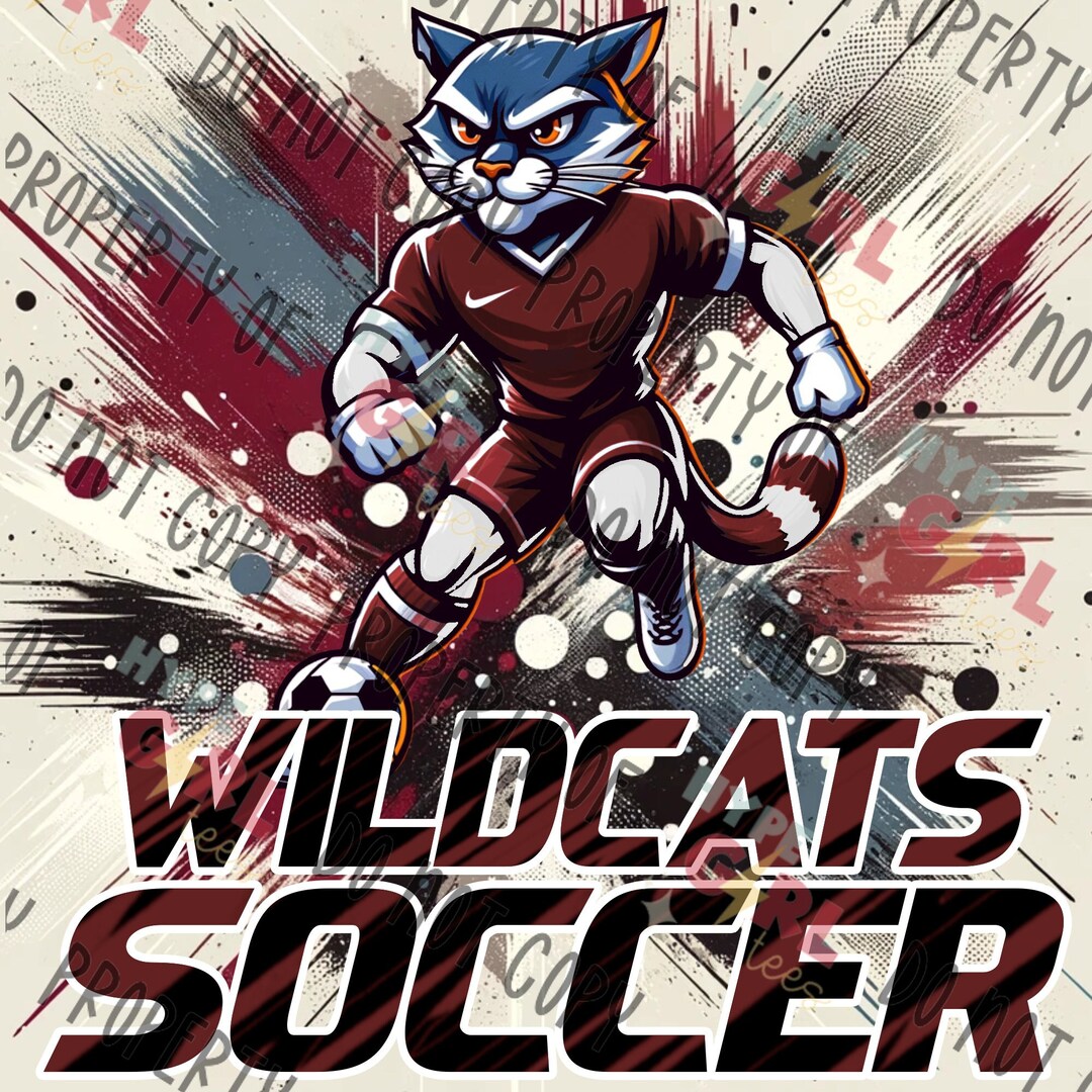 Wildcat / Bobcat Soccer Mascot PNG, Maroon & White Version. OTHER ...