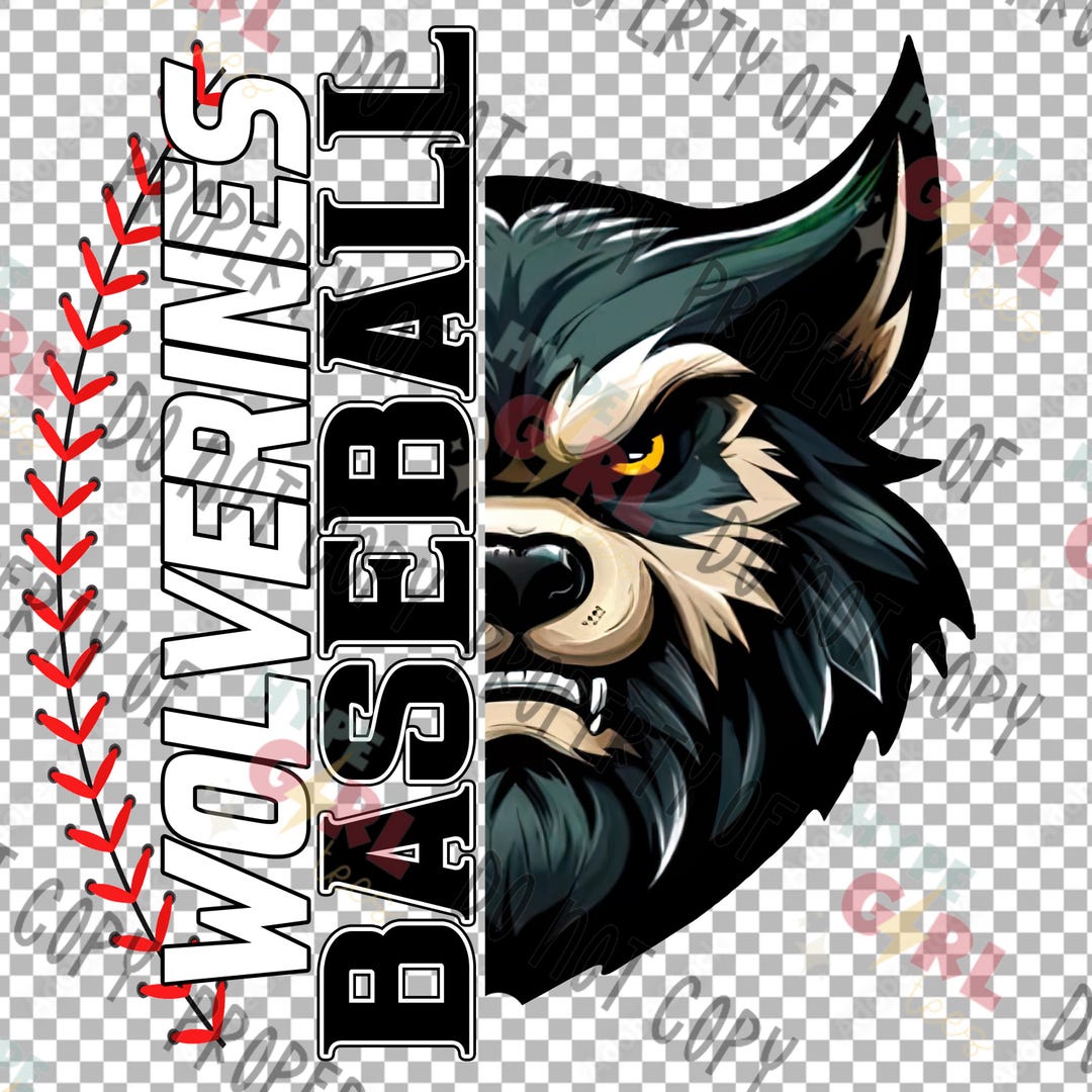 Wolverines Baseball Design, Digital File PNG. Instant Download, Ready ...
