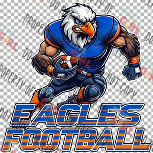 Eagles Football PNG Digital File. Blue & Yellow Variation. Other Colors ...