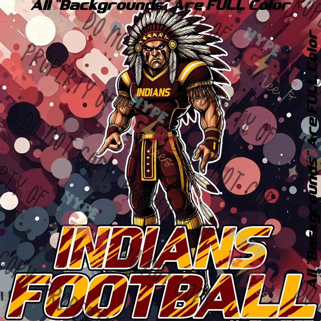 Indians /warriors / Chiefs Football PNG Digital File. Maroon & Gold ...