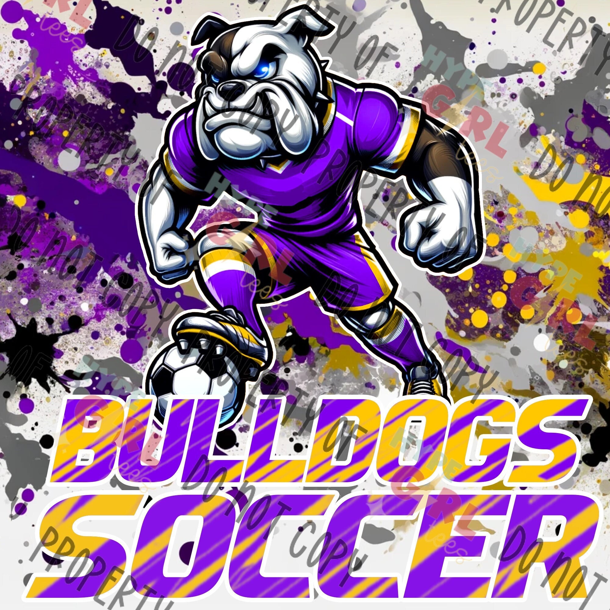 Bulldogs Soccer Mascot PNG Digital File Black & Gold Version. OTHER ...