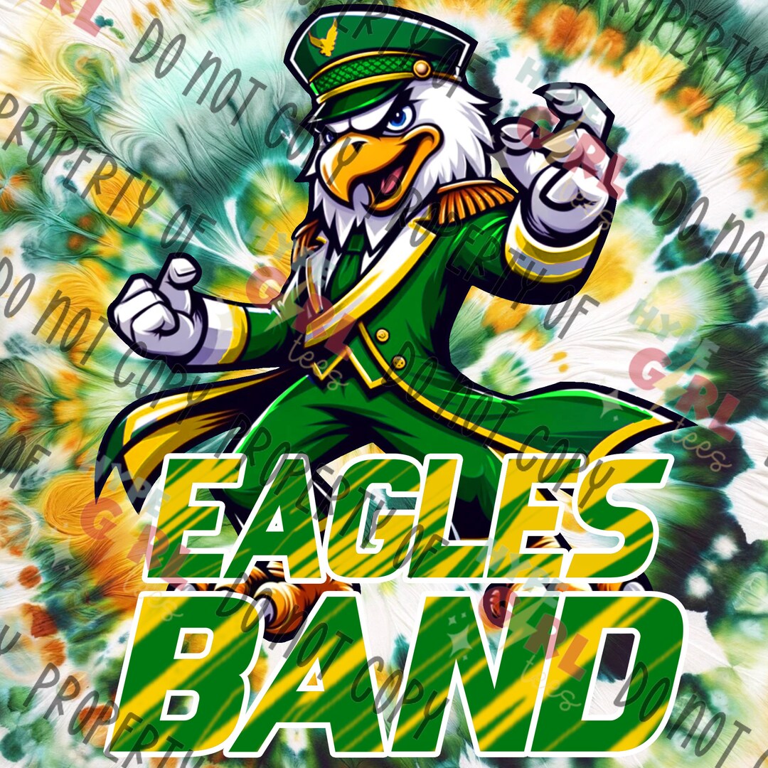 Eagles Marching Band Mascot PNG Digital File. Green & Gold Variant ...