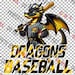 Dragons Baseball / Softball Mascot PNG Digital File. Black & Gold ...