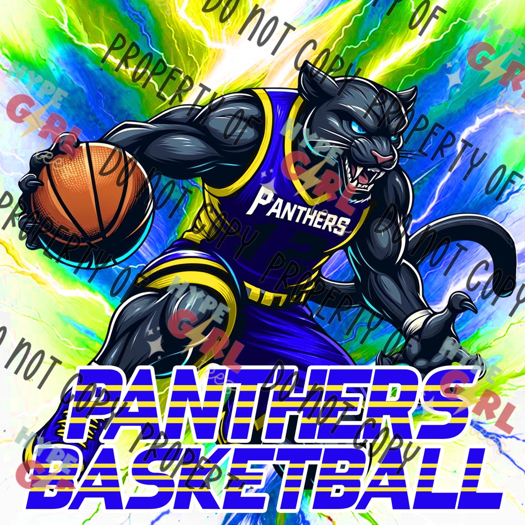 Panther Basketball PNG Digital File. Navy & Gold Variation. Other ...