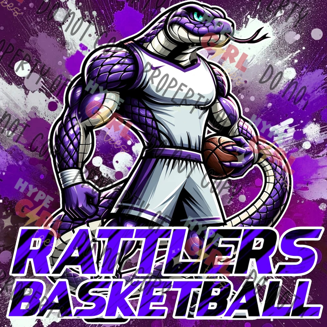 Snake / Rattler / Diamondbacks Basketball Mascot PNG, Purple & White ...