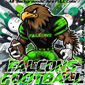 Hawks / Falcons Design PNG Digital File. Black & Green Variation. Other ...