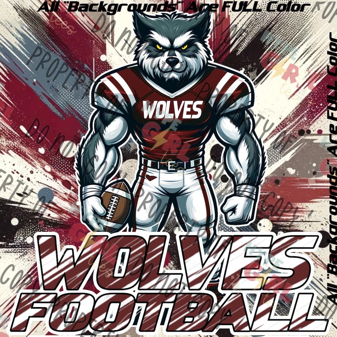 Wolves Football PNG Digital File. Maroon & White Variation. Other ...