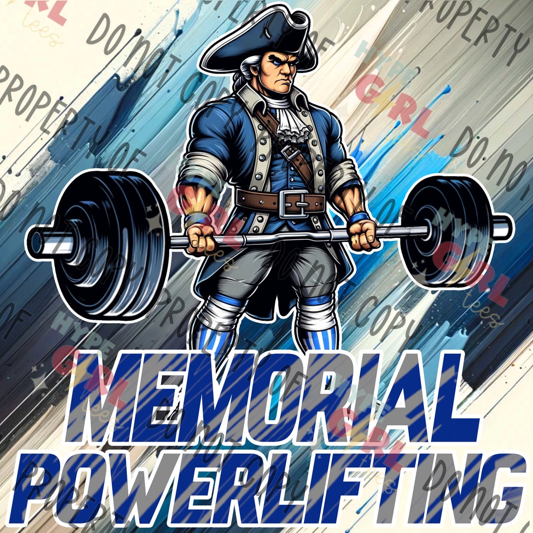Minutemen / Patriots Powerlifting Mascot PNG, Digital File. Blue & Grey ...