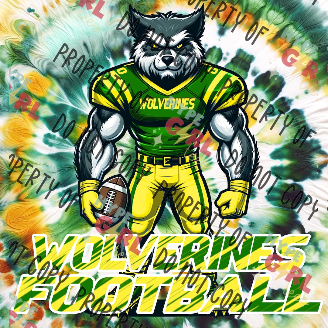 Wolverine Football PNG Digital File. Green & Gold Variation. Other ...