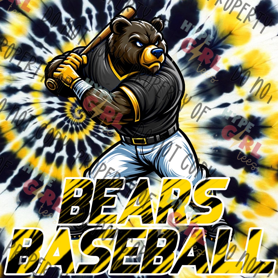 Bears Baseball Mascot PNG Digital File. Black & Gold Variant. OTHER ...