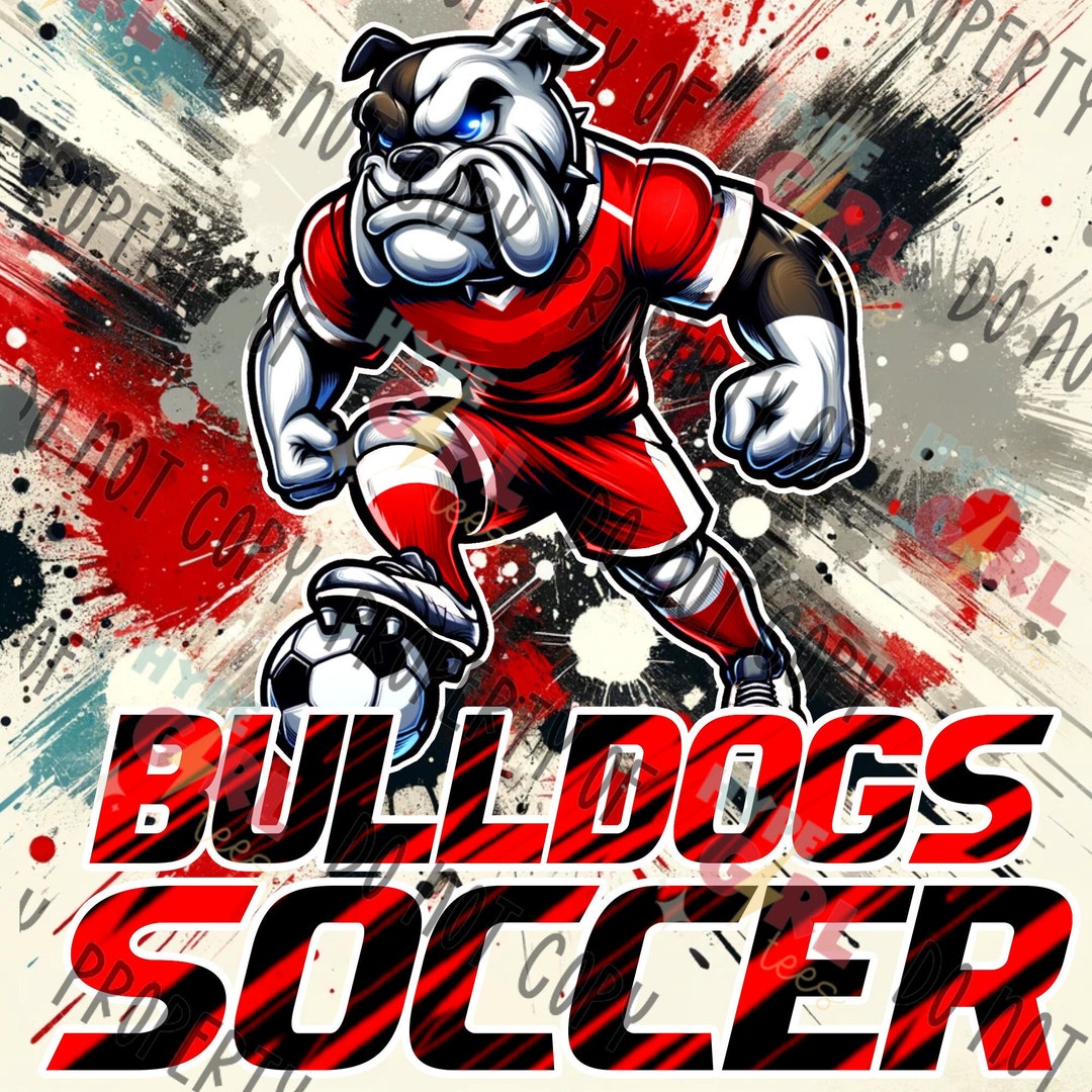 Bulldogs Soccer Mascot PNG Digital File Red & White Version. OTHER ...