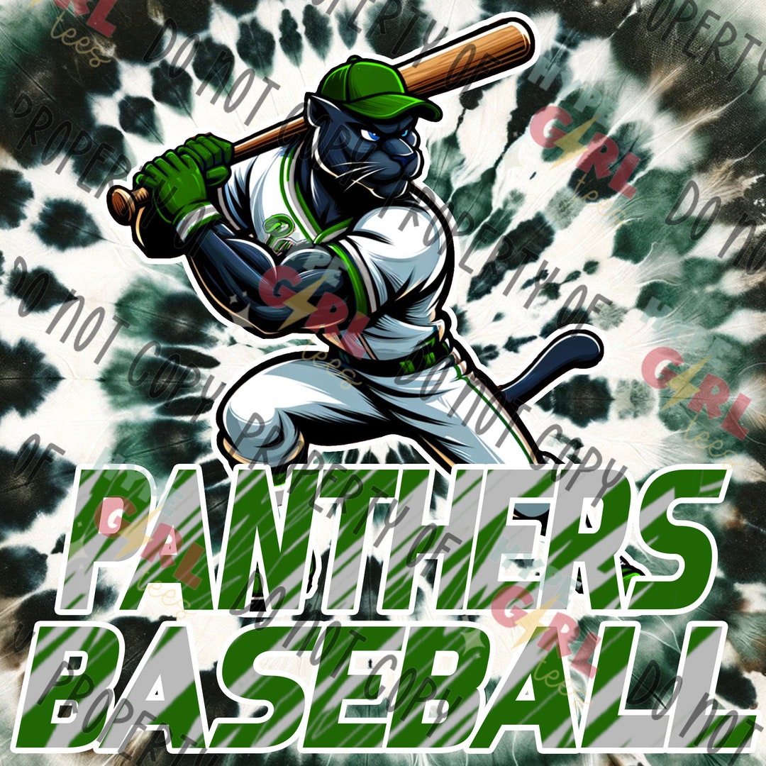 Panther Baseball Mascot PNG Digital File. Green & White Variant. OTHER ...