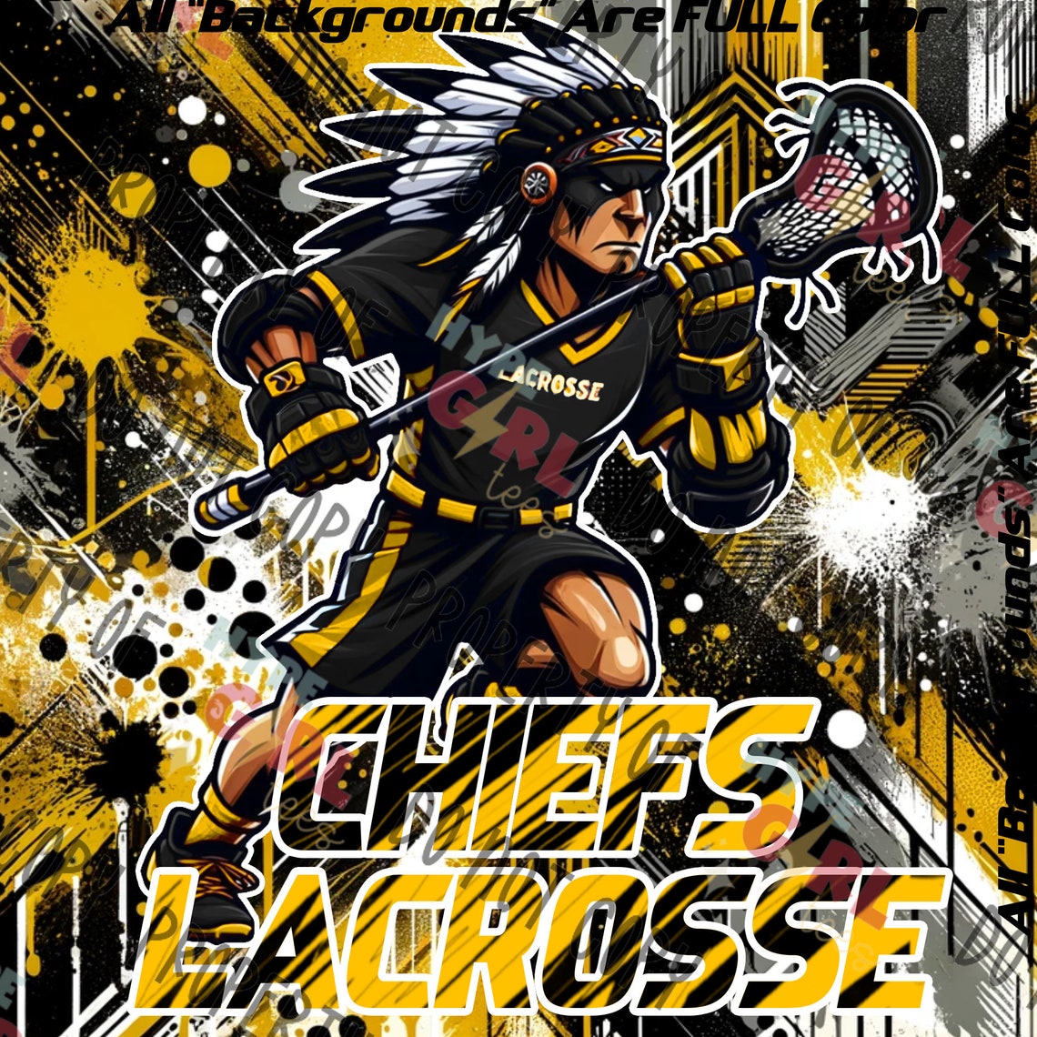 Indians / Warriors / Chiefs Lacrosse Design PNG Black & Gold Variation ...