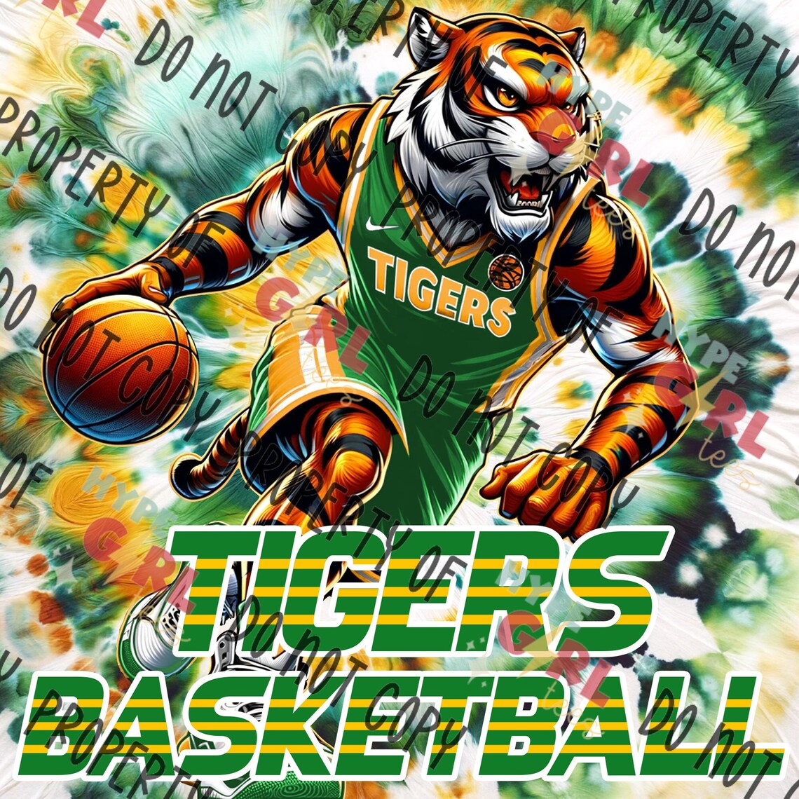 Tigers Basketball PNG, Green & Gold Variation. Others Colors Available ...